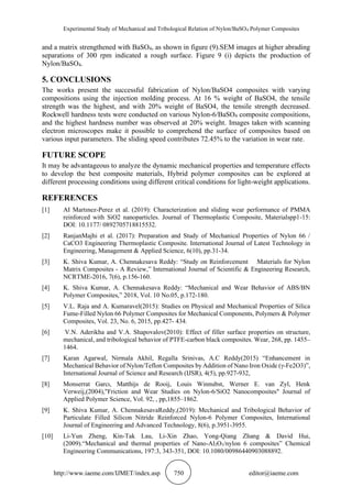 EXPERIMENTAL STUDY OF MECHANICAL AND TRIBOLOGICAL RELATION OF NYLON ...