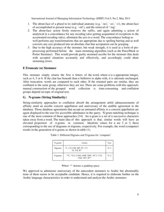 COMPARATIVE ANALYSIS OF ARABIC STEMMING ALGORITHMS | PDF