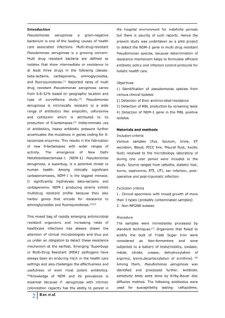 NDM-1 gene detection from Metallobeta lactamase (MBL) producing ...