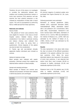 Interrelationship of anti-oxidative status and circulating biochemical ...