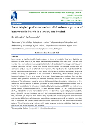 Bacteriological profile and antimicrobial resistance patterns of burn ...