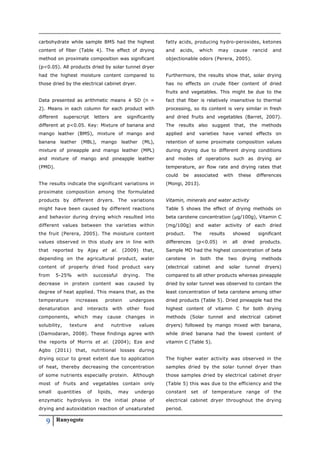 Formulation and quality assessment of snacks made from dried mango ...