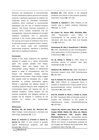 Antimicrobial properties of selected propolis samples | PDF