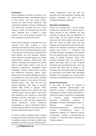 Reported some species of plant parasitic nematodes from rhizosphere of ...
