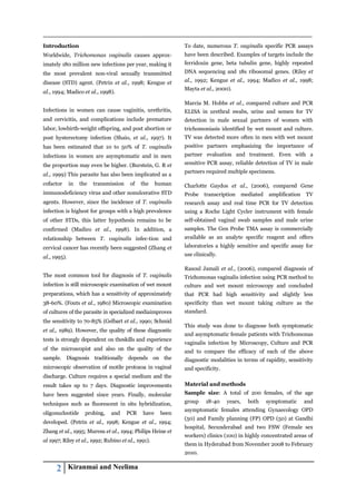 Evaluation of pcr in the molecular diagnosis of trichomonas vaginalis ...