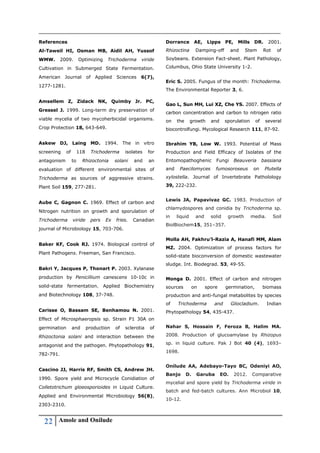 Influence of carbon and nitrogen sources on the spore yield of Trichoderma harzianum in fed ...
