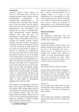 Clinico-mycological profile of isolates of superficial fungal infection ...