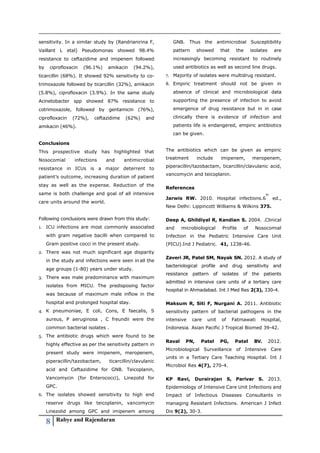 A study of bacterial pathogens causing nosocomial infection in ...