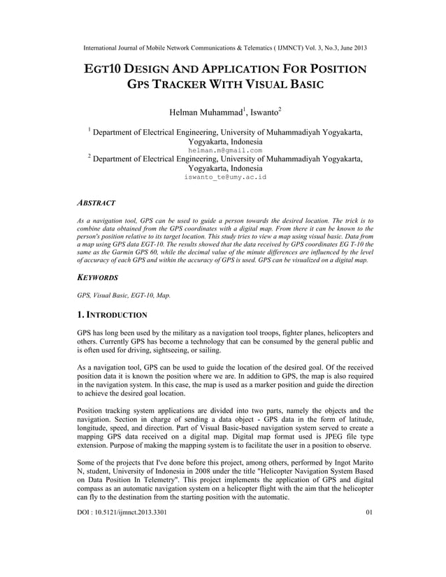 EGT10 DESIGN AND APPLICATION FOR POSITION GPS TRACKER WITH VISUAL BASIC | PDF | Computer ...