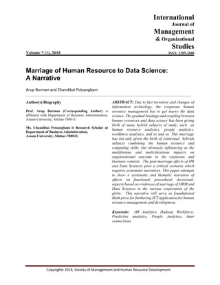 Marriage of HR to Data Sciences | PDF
