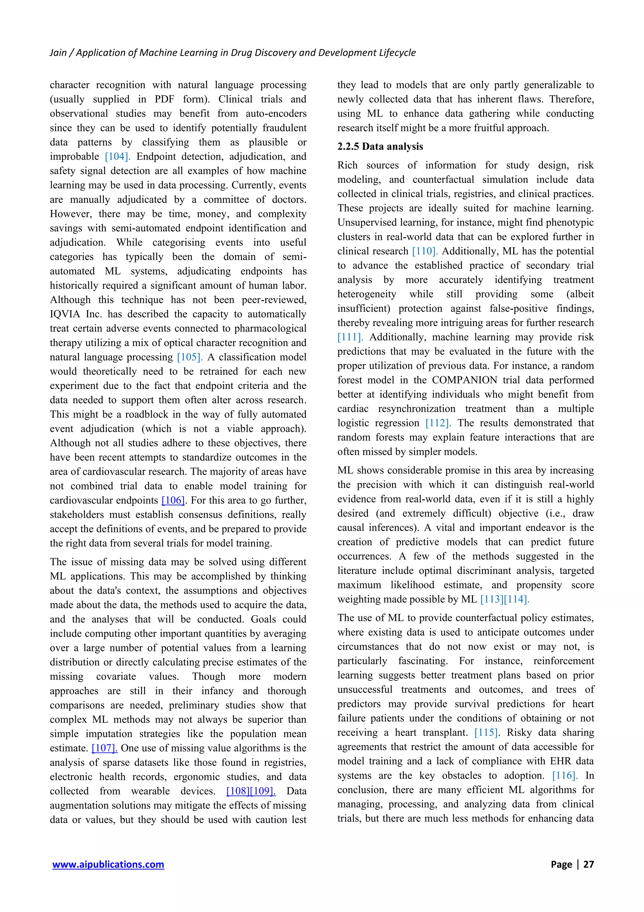 Application of Machine Learning in Drug Discovery and Development ...
