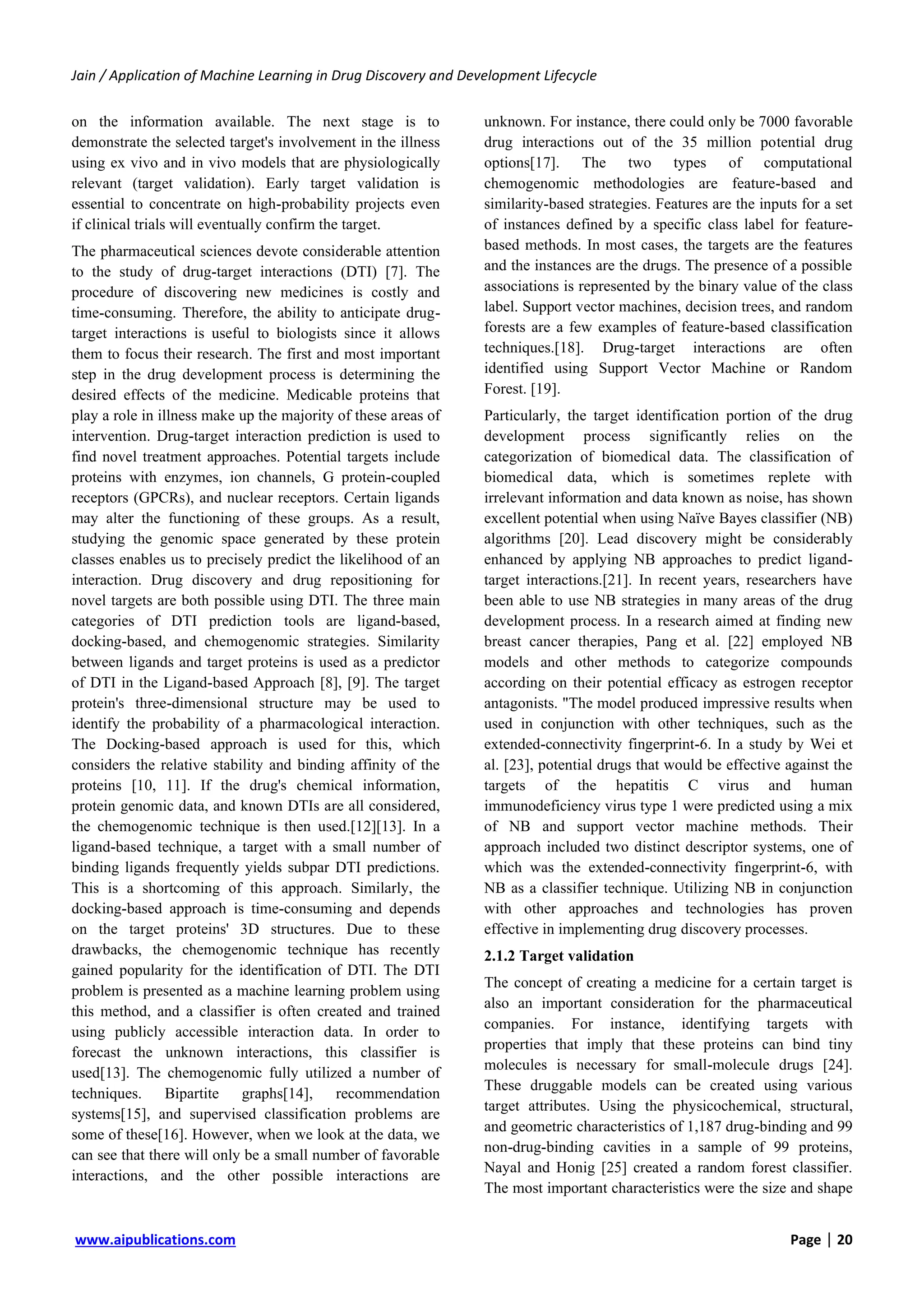 Application of Machine Learning in Drug Discovery and Development ...