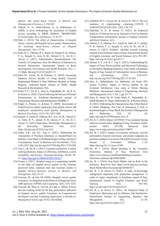Private Hospitals’ Service Quality Dimensions: The impact of Service ...
