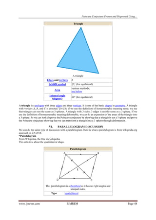 Poincare Conjecture Proven and Disproved Using Imaginary | PDF