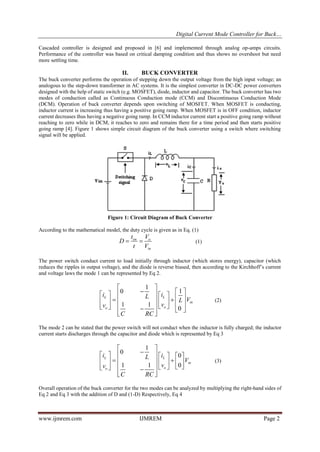 Digital Current Mode Controller for Buck Converter | PDF