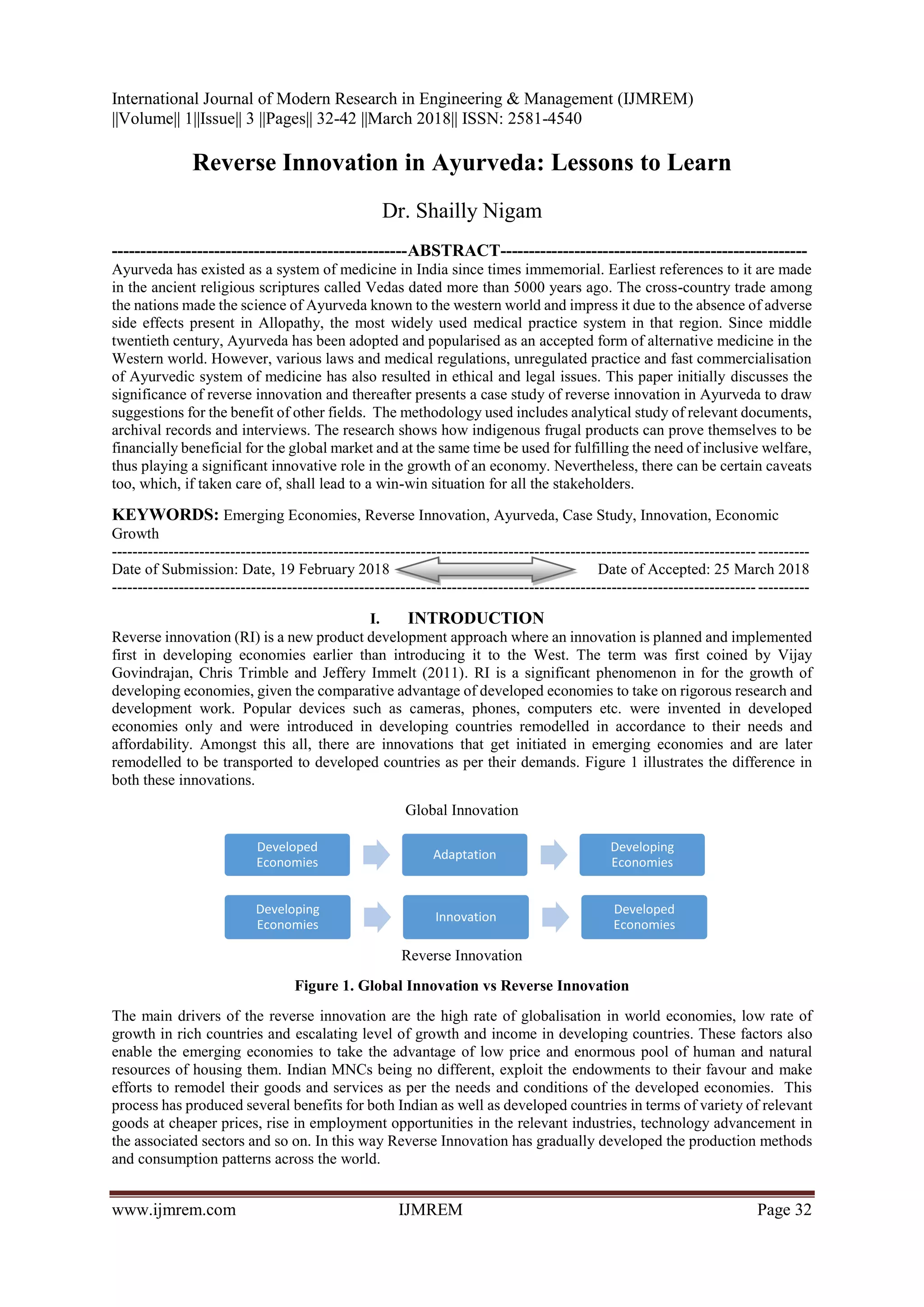 Reverse Innovation in Ayurveda: Lessons to Learn | PDF