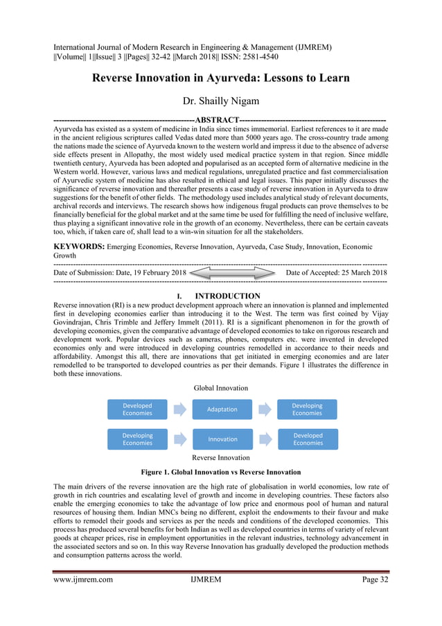 Reverse Innovation in Ayurveda: Lessons to Learn | PDF