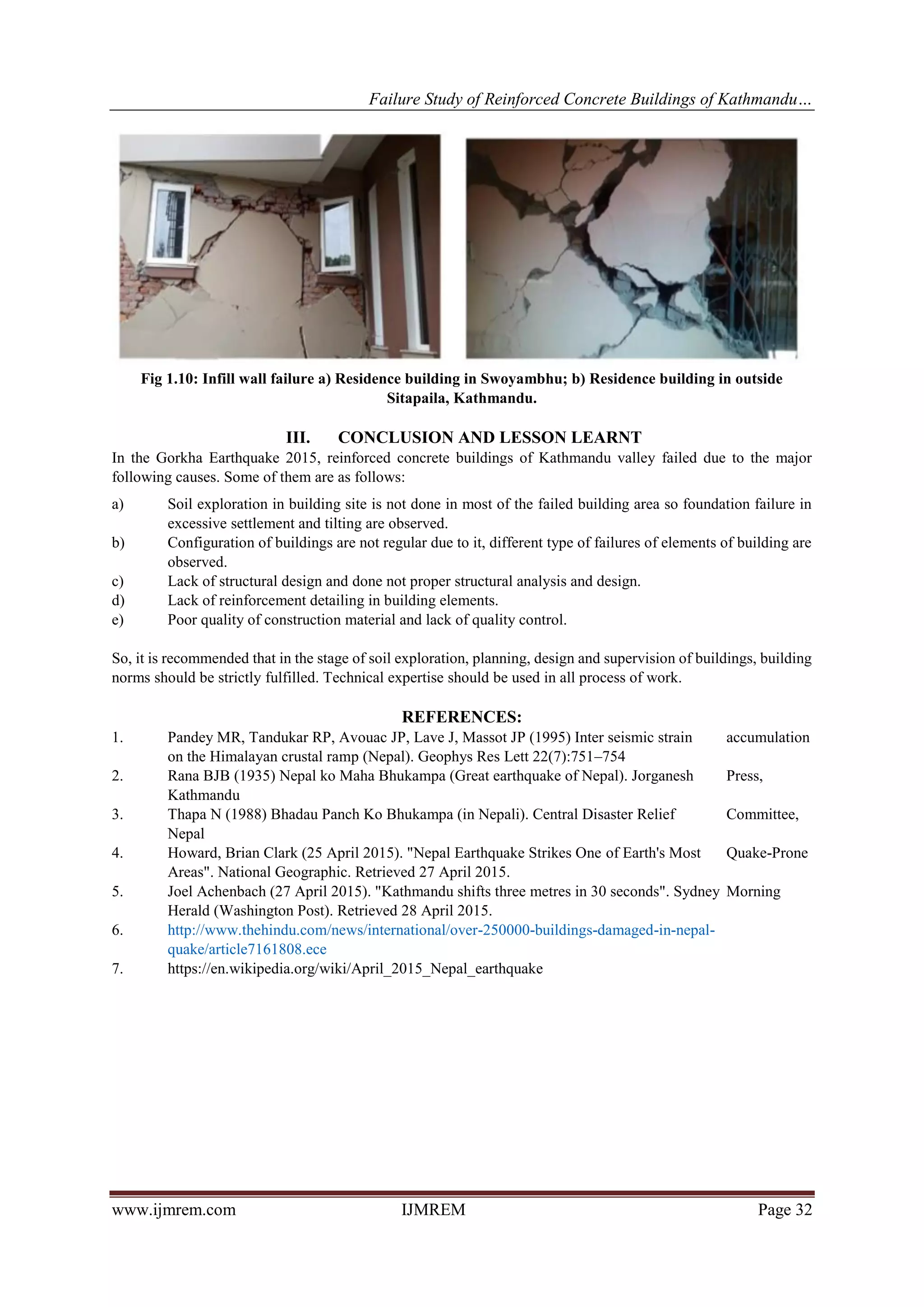 Failure Study of Reinforced Concrete Buildings of Kathmandu Valley In ...