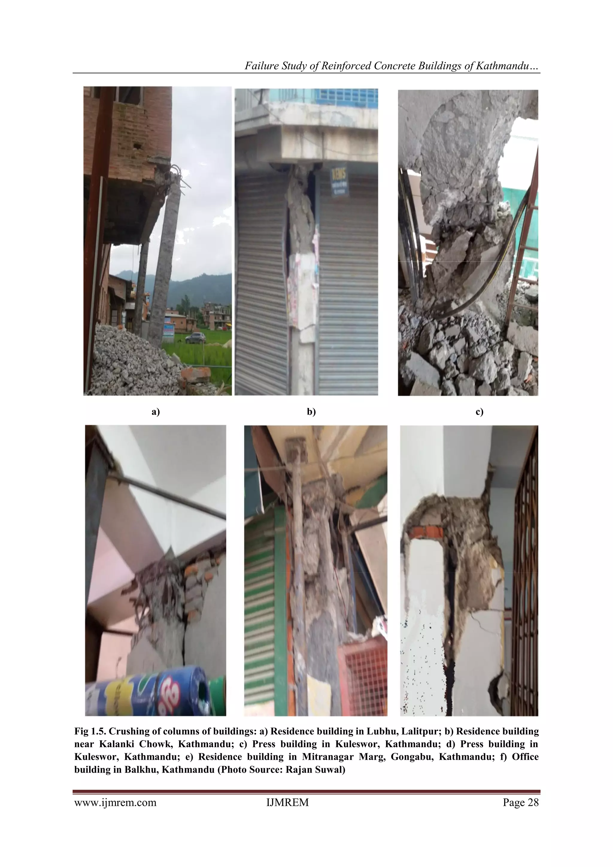 Failure Study of Reinforced Concrete Buildings of Kathmandu Valley In ...