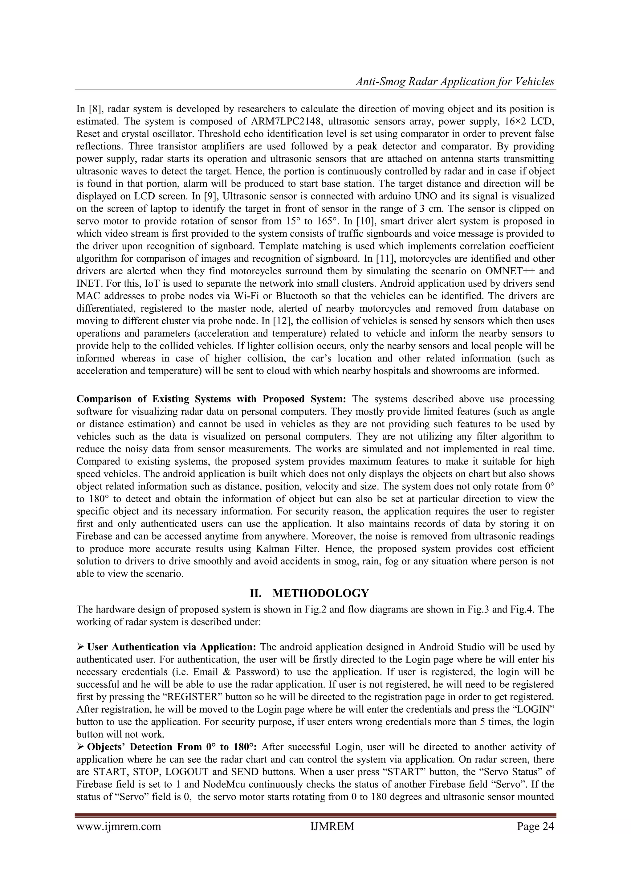 Anti-Smog Radar Application for Vehicles | PDF