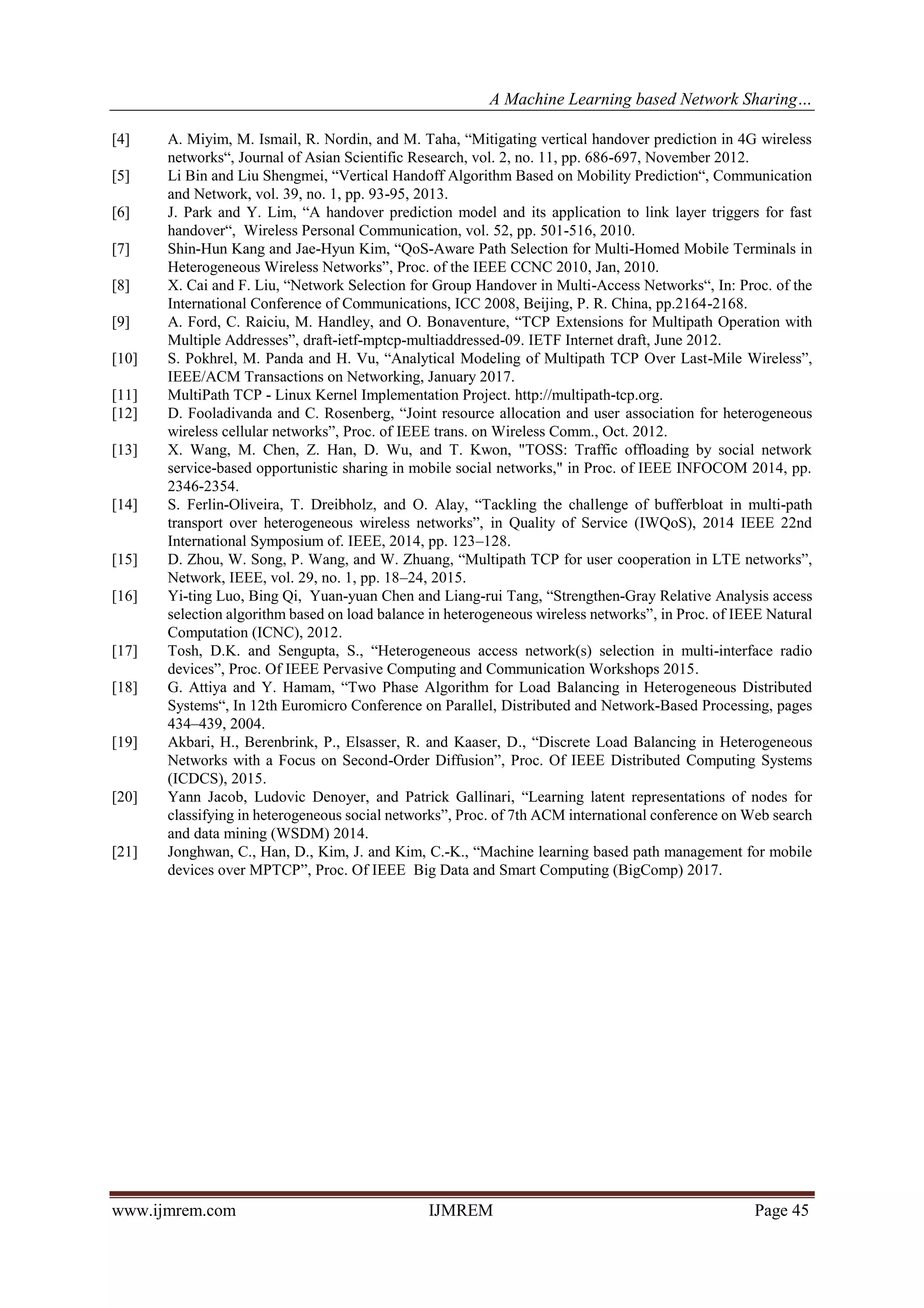 A Machine Learning based Network Sharing System Design with MPTCP | PDF | Computer Networking ...