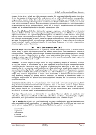 A Study on Occupational Stress Among Bus Drivers | PDF