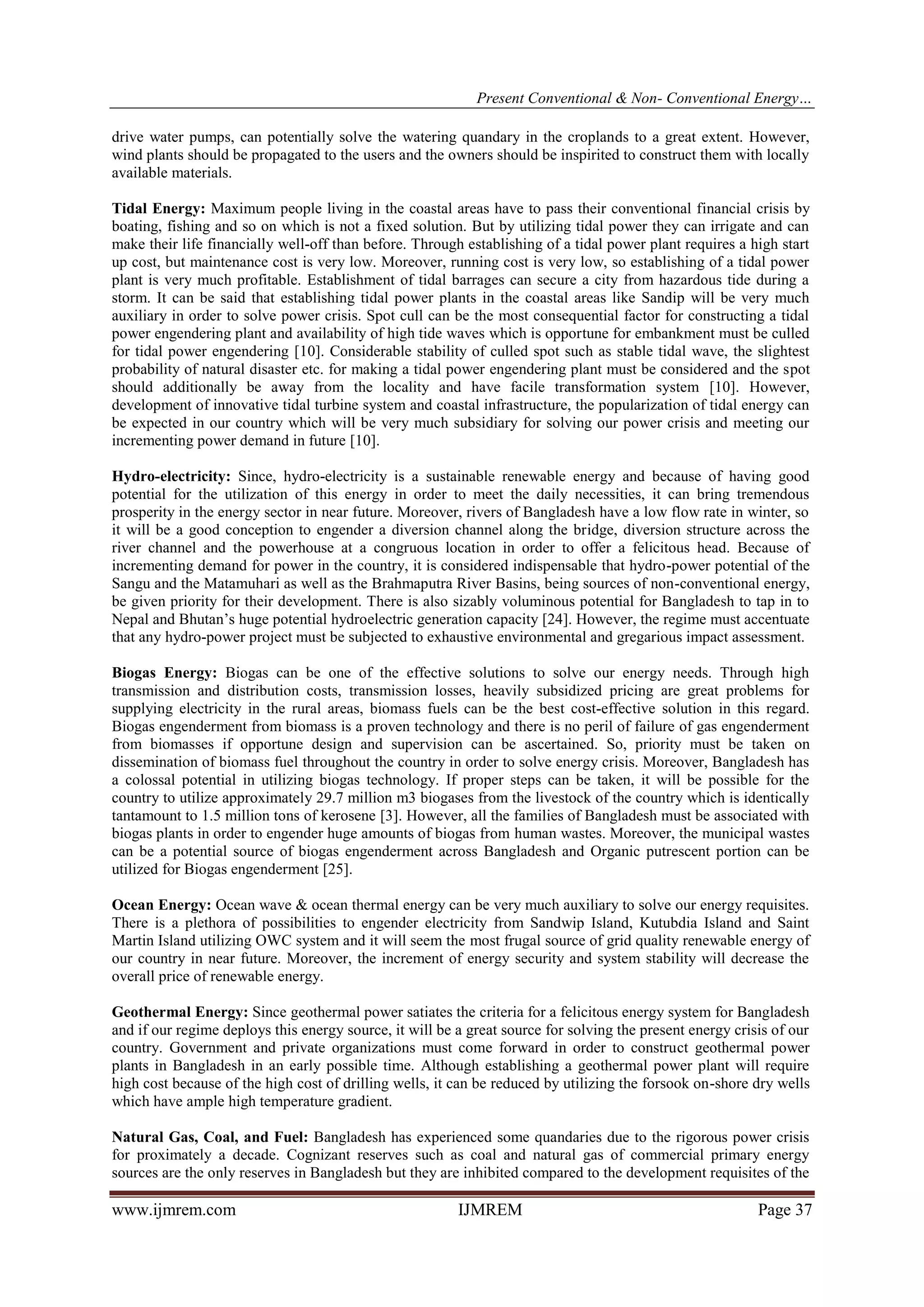 Present Conventional & Non- Conventional Energy Scenario in Bangladesh ...