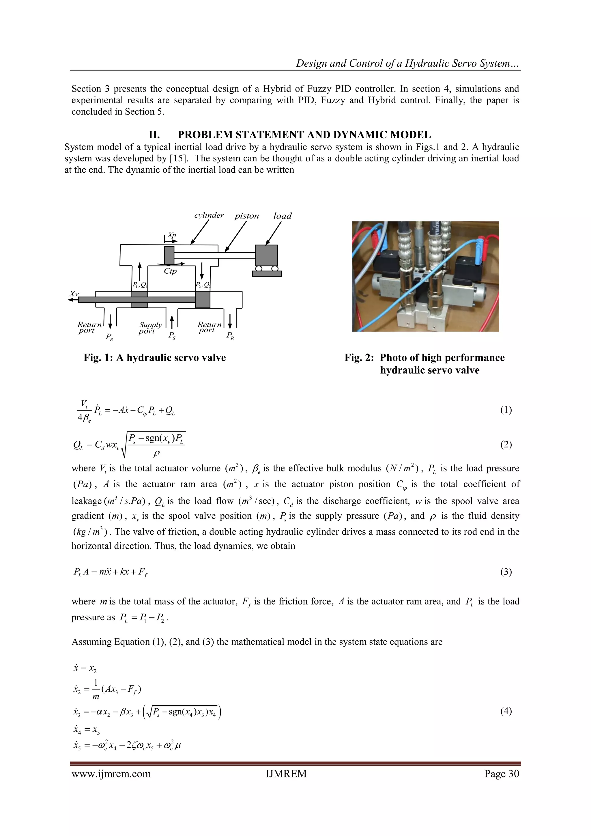 Design and Control of a Hydraulic Servo System and Simulation Analysis | PDF