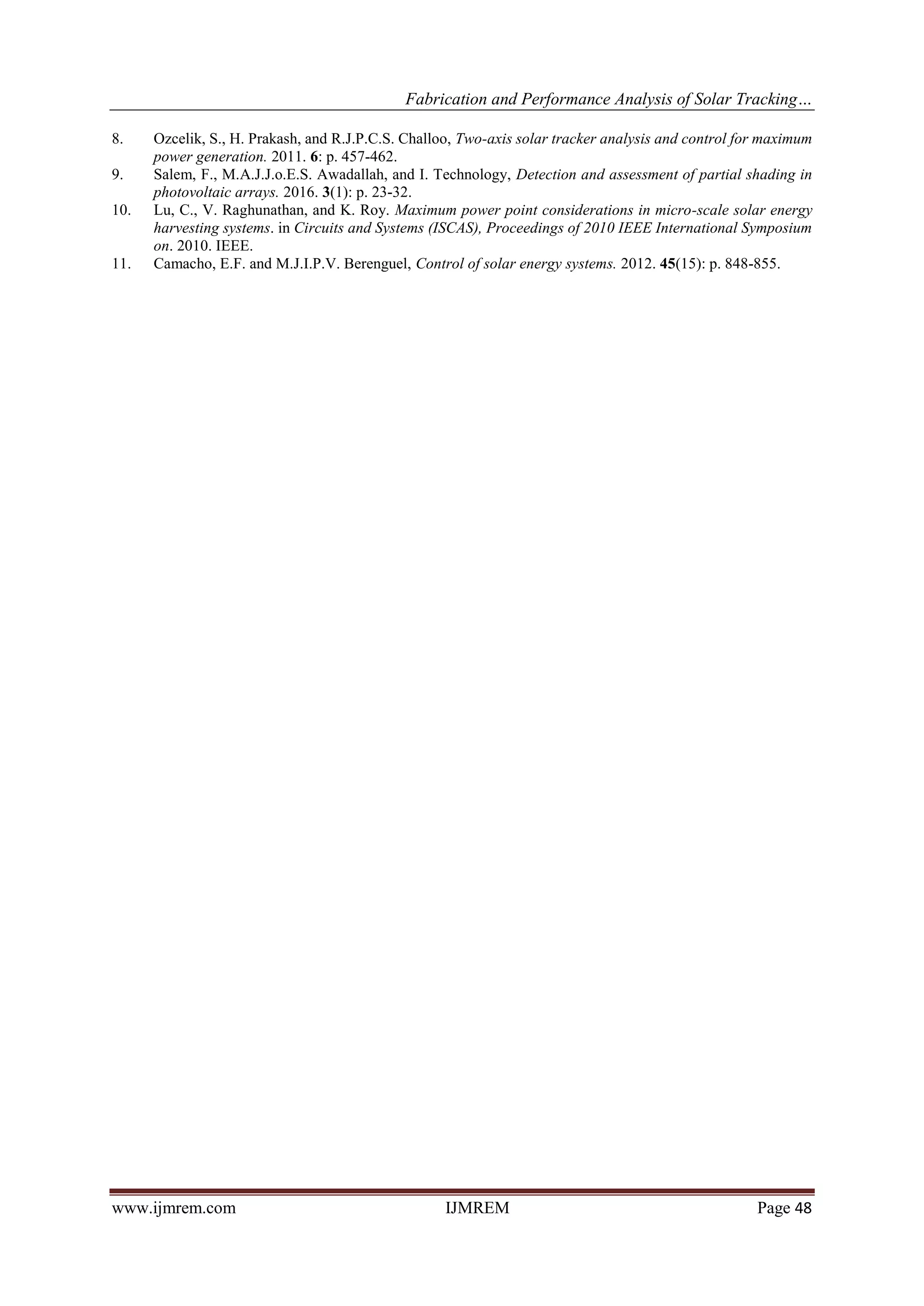 Fabrication and Performance Analysis of Solar Tracking System by Using By-Pass Diodes and Super ...