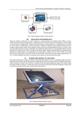 Fabrication and Performance Analysis of Solar Tracking System by Using ...