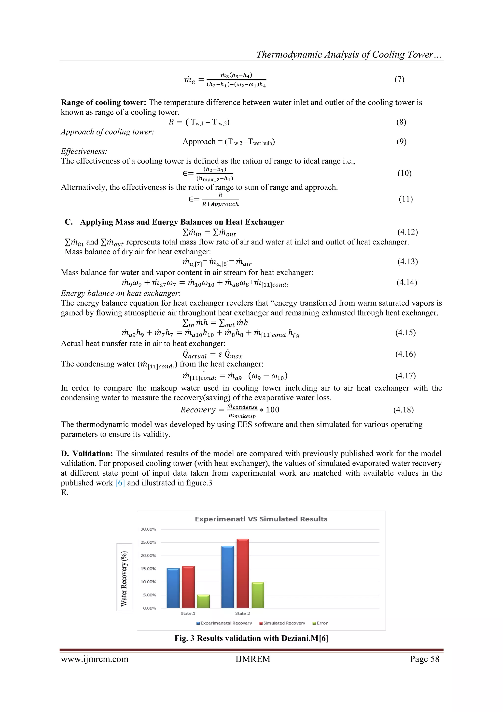 Thermodynamic Analysis of Cooling Tower with Air to Air Heat Exchanger ...