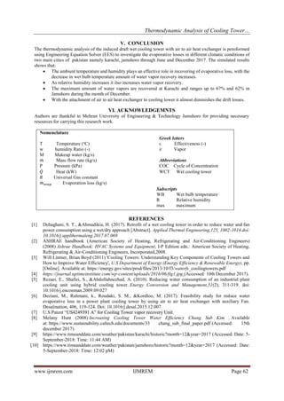 Thermodynamic Analysis of Cooling Tower with Air to Air Heat Exchanger ...