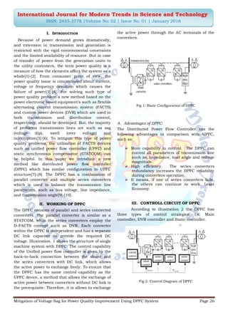 Mitigation of Voltage Sag for Power Quality Improvement Using DPFC System | PDF