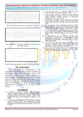 Mitigation of Voltage Sag for Power Quality Improvement Using DPFC System | PDF