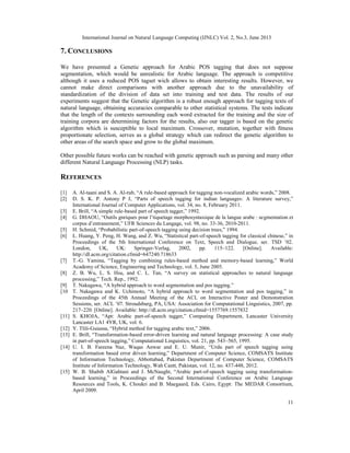 GENETIC APPROACH FOR ARABIC PART OF SPEECH TAGGING | PDF