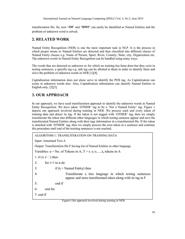 Ijnlc020306NAMED ENTITY RECOGNITION IN NATURAL LANGUAGES USING TRANSLITERATION | PDF