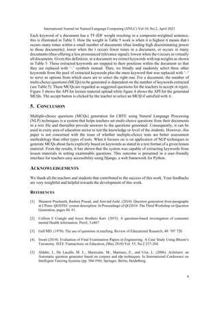 AN AUTOMATED MULTIPLE-CHOICE QUESTION GENERATION USING NATURAL LANGUAGE ...