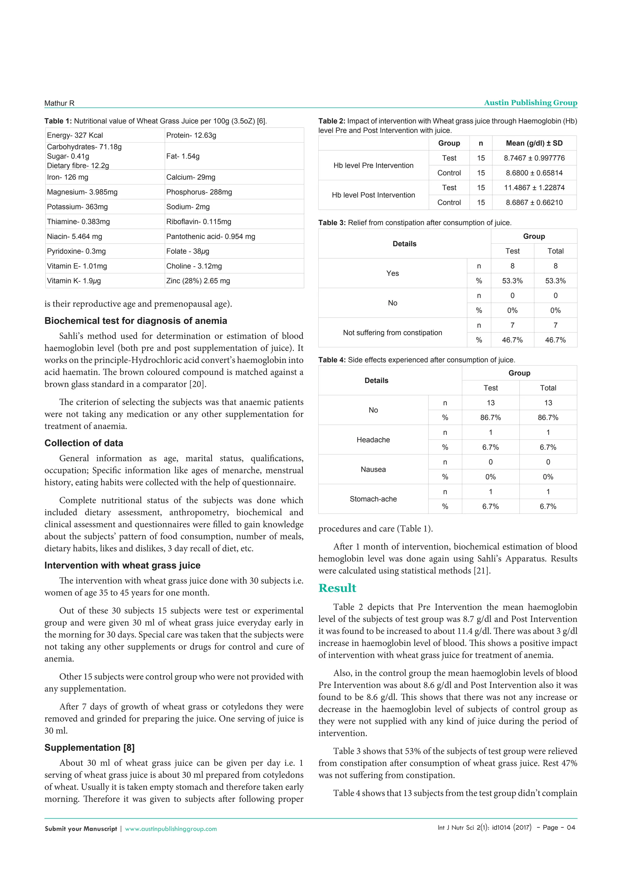 International Journal of Nutritional Sciences | PDF