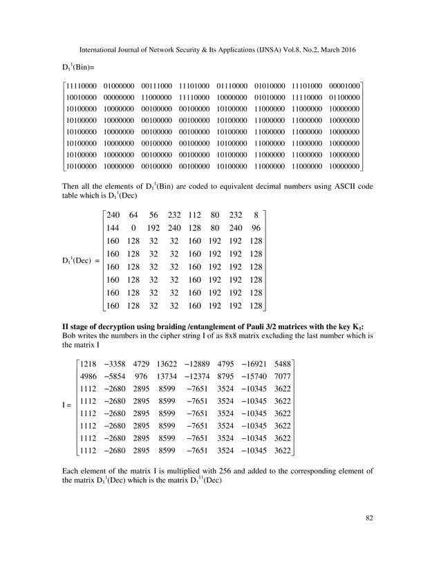 CASCADE BLOCK CIPHER USING BRAIDING/ENTANGLEMENT OF SPIN MATRICES AND BIT ROTATION | PDF