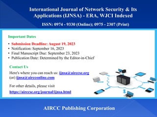 Call for Papers - International Journal of Network Security & Its ...