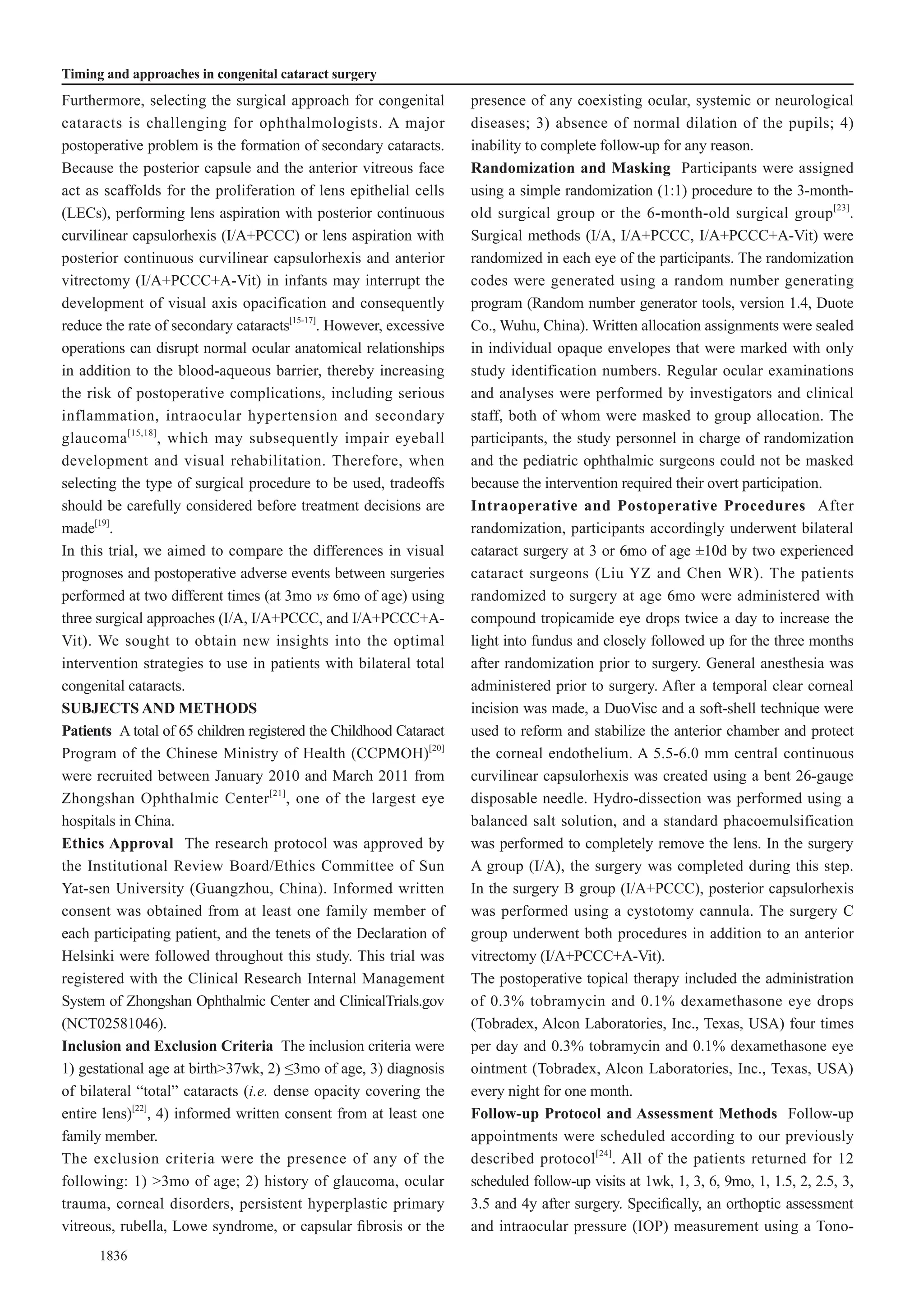 Timimg amd approach in congenital cataract surgery | PDF