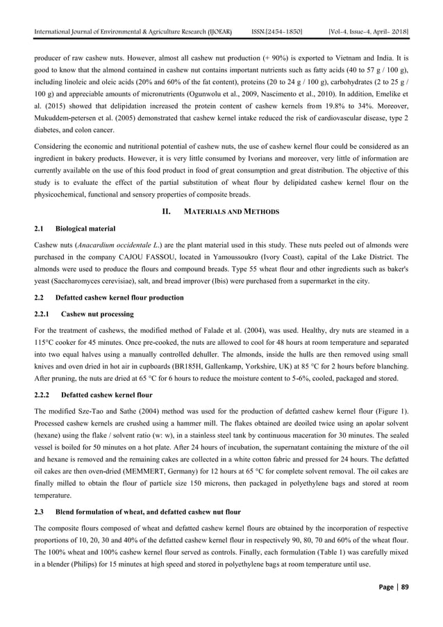 Physico-Chemical, Functional and Sensory Properties of Composite Bread prepared from Wheat and ...