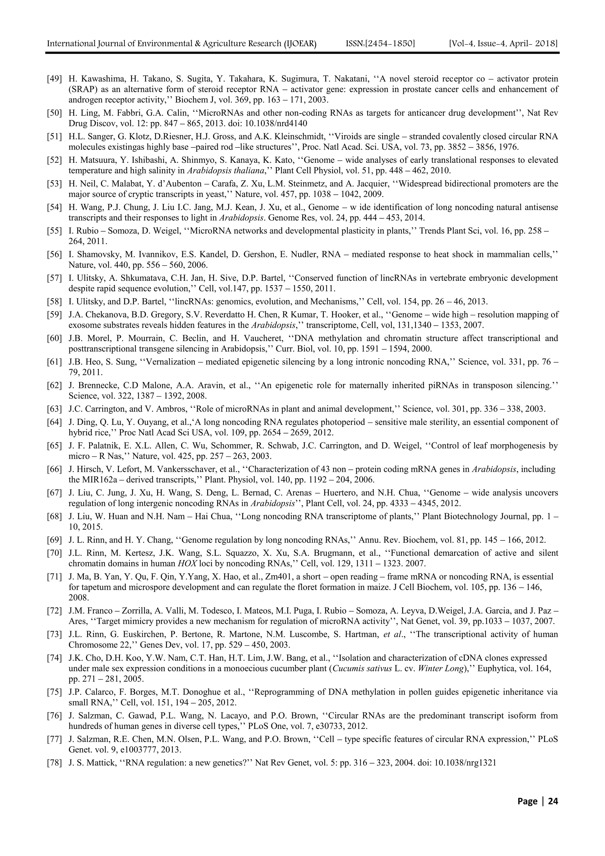 About non – coding RNAs | PDF