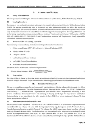 Assessment of Urdbean Disease Incidence in Rice Fallow Systems of ...