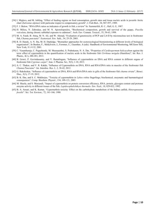 Toxicity and Effect of Cypermethrin onTotal Protein and Nucleic Acid Content in the Tissues of ...