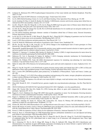 The formation of Maize Foundation Inbred Lines: Analysis in Different ...