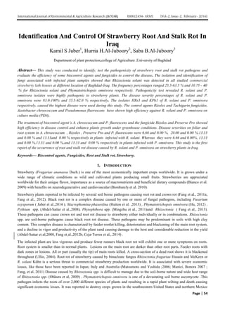 Identification And Control Of Strawberry Root And Stalk Rot In Iraq | PDF | Agriculture | Industries