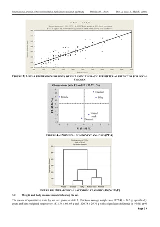 Biometric characterization of local chicken “Gallus gallus domesticus” according to the sex and ...