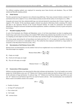 The Role of Soil Organisms and Functions in different Coconut based ...