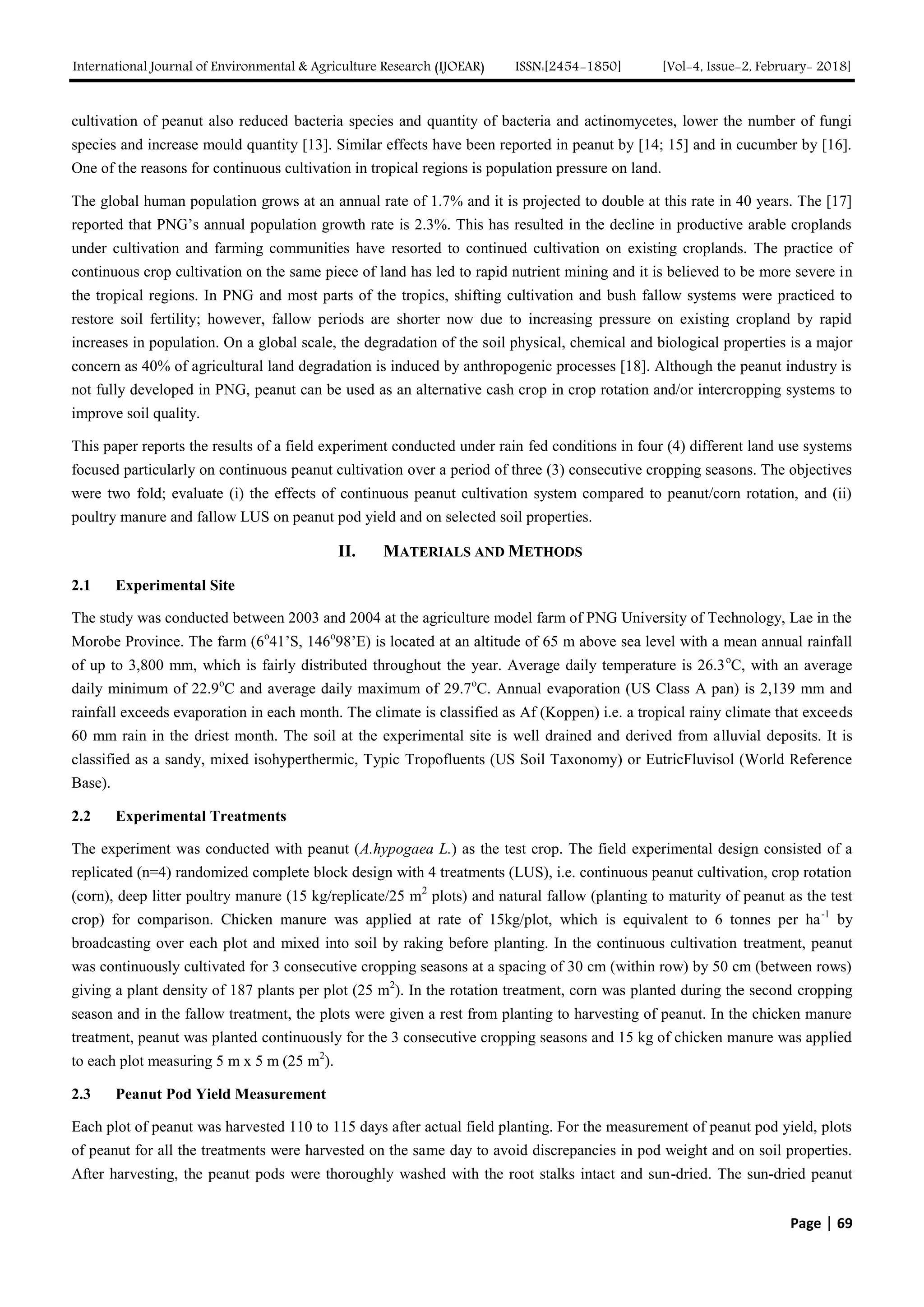 Poultry manure application and fallow improves peanut production in a ...